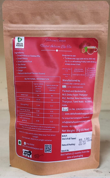 HIBISCUS GUAVA HERBAL INFUSSION DIP TEA – Delta Foods Thanjavur